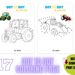 Printable Dot to Dot for Kids, Vehicle Tool Connect the Dots, Preschool ...