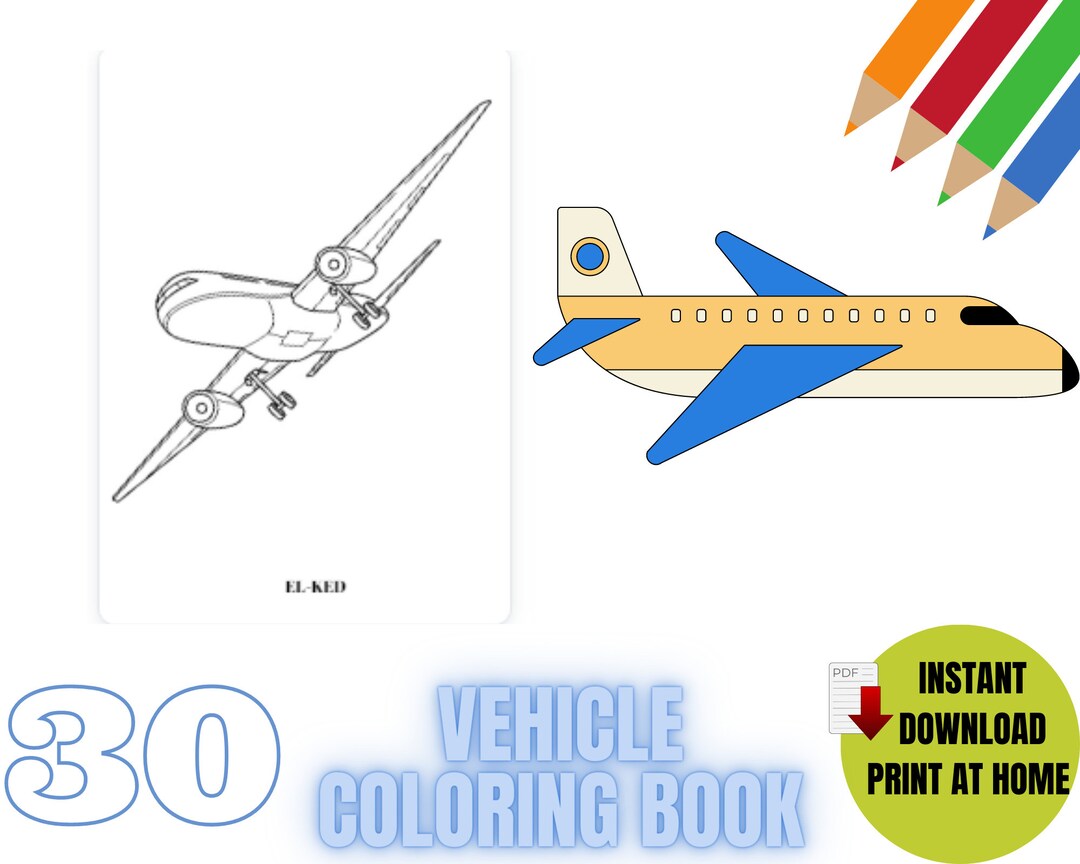 30 Vehicle Coloring Pages for Kids Printable Transportation Coloring ...