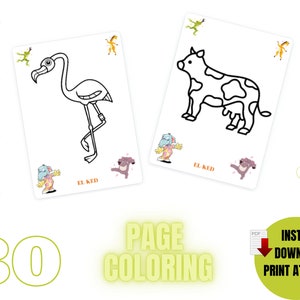 Coloring Pages Pack, 30 Animal Coloring Pages for Kids, Coloring Book ...