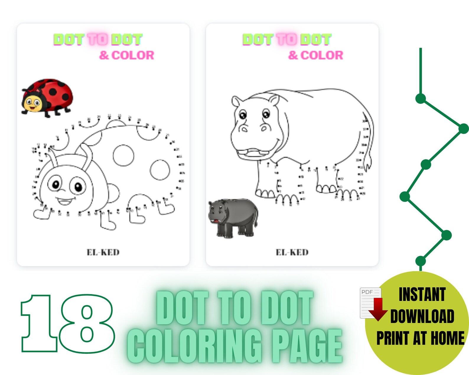 Dot to Dot, Dot to Dot Printable for Kids, Connect the Dots, Preschool ...