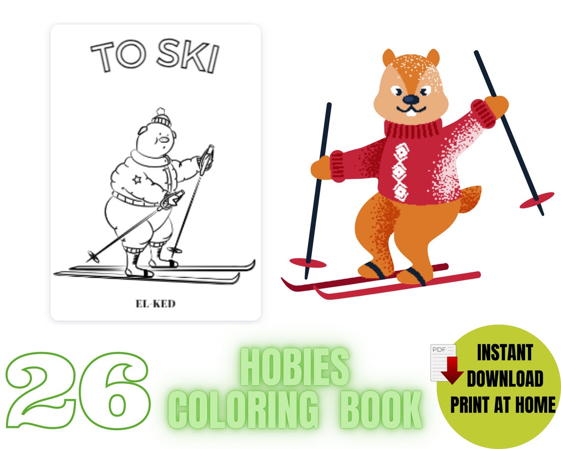 26 Hobbies Coloring Pages, Professions Coloring Pages, Habits Coloring ...