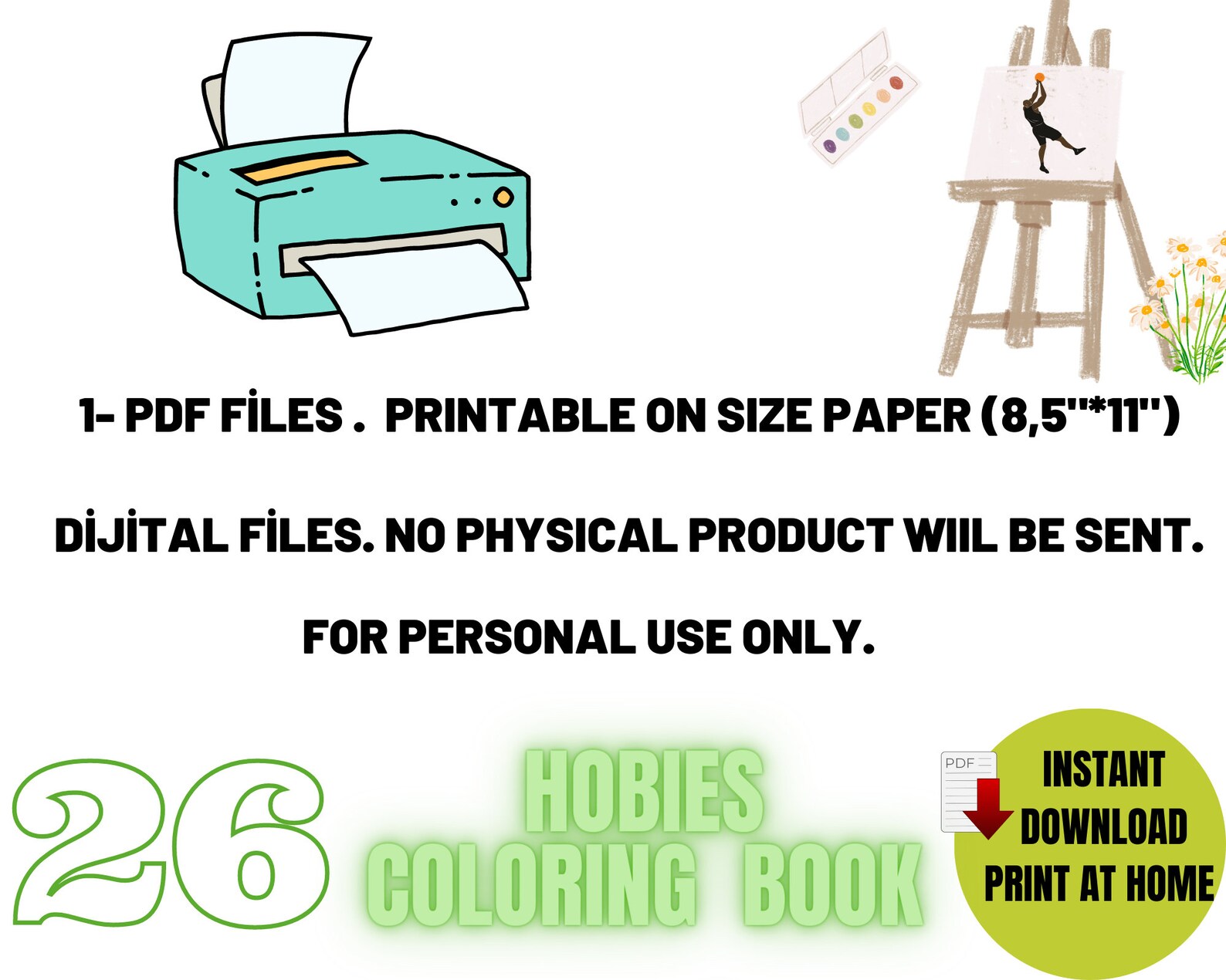 26 Hobbies Coloring Pages, Professions Coloring Pages, Habits Coloring ...