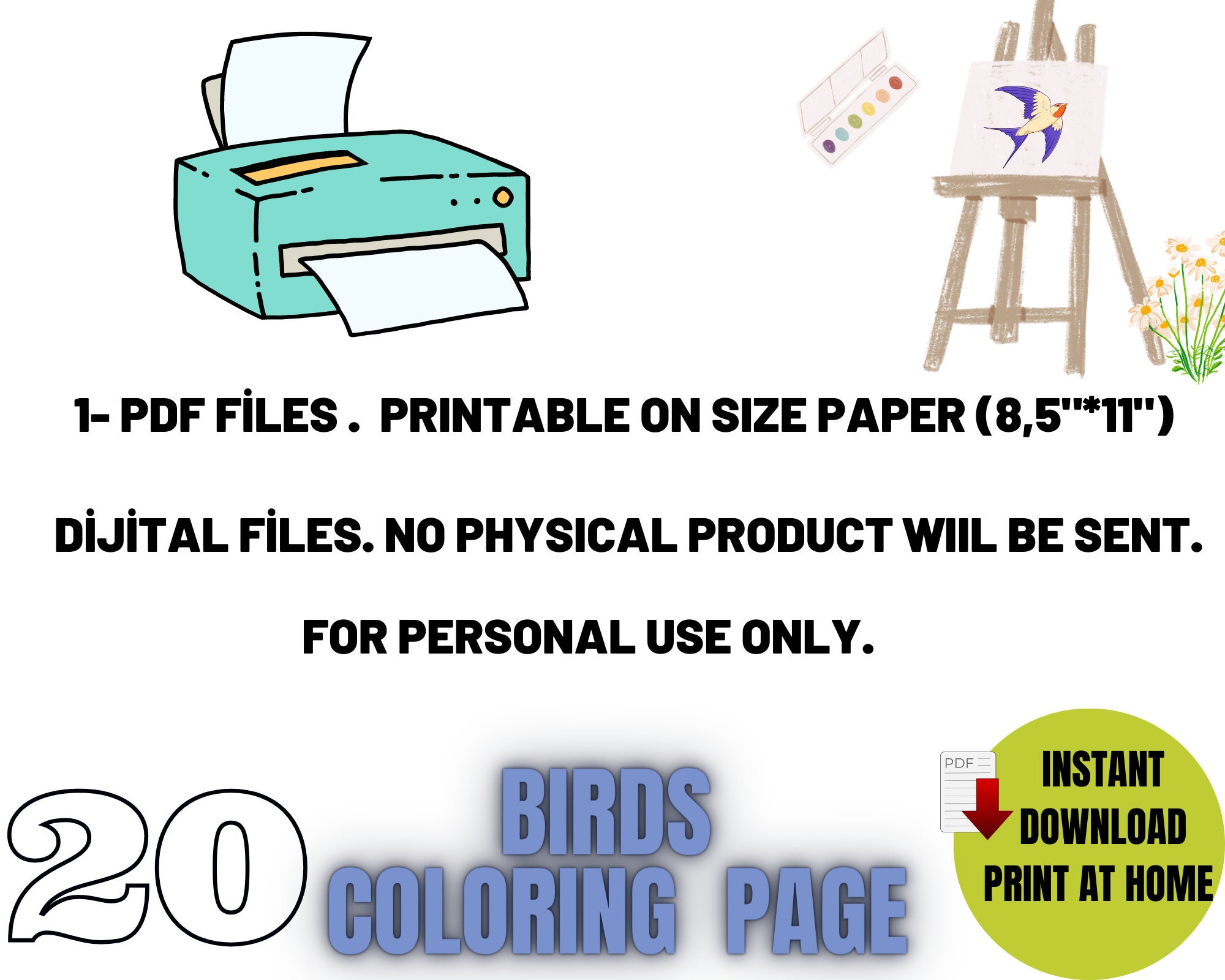 Birds Coloring Pages, Birds PDF, Printable Birds, Birds Coloring Pages ...