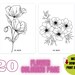 20 Printable Flower Coloring Pages, Coloring Book, Adults Kids ...