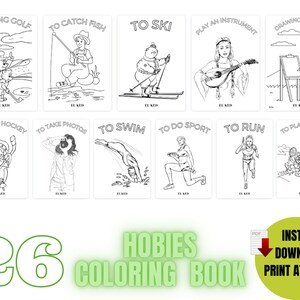 26 Hobbies Coloring Pages, Professions Coloring Pages, Habits Coloring ...