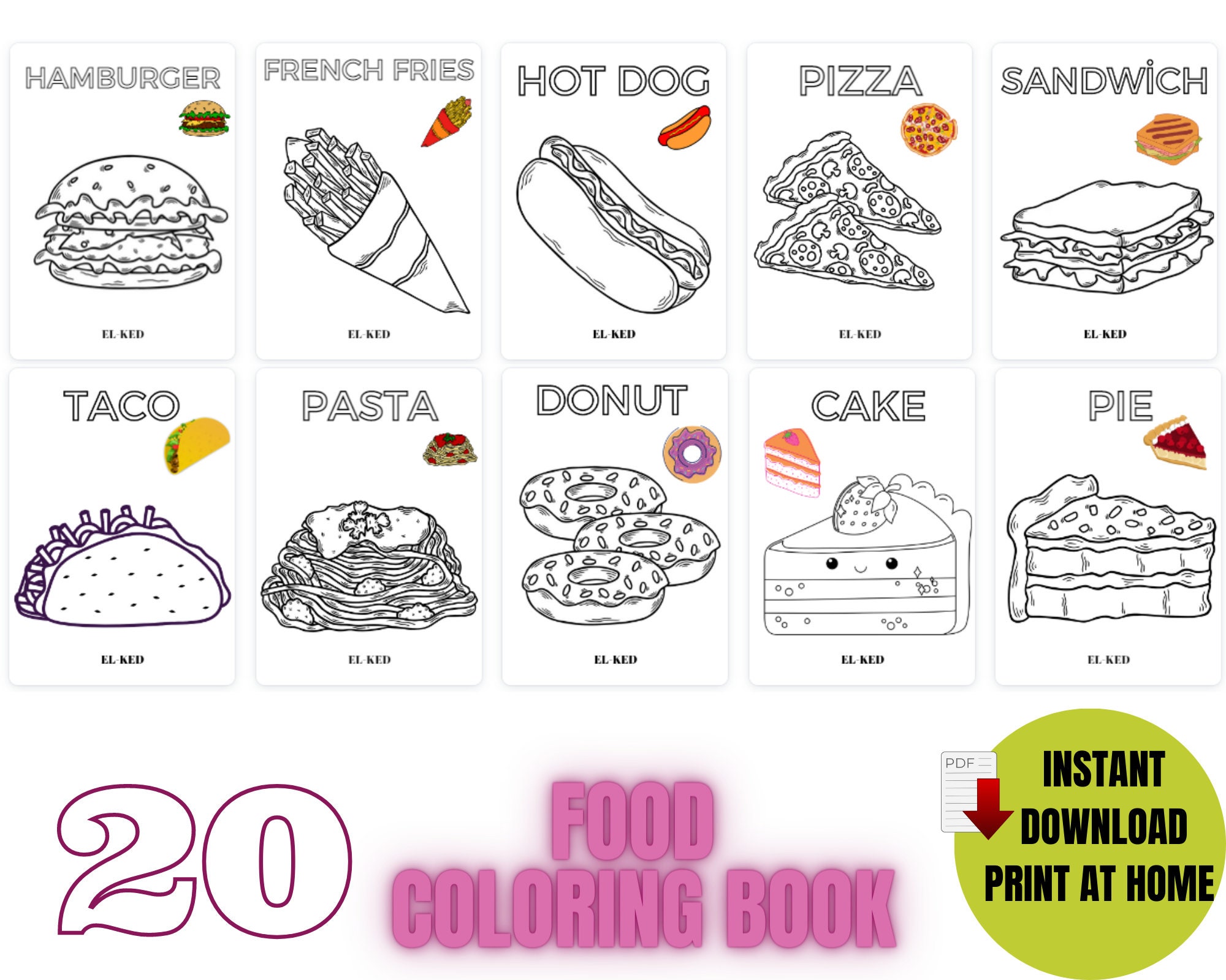Fast Food Coloring Pages, Food Coloring Pages, Printable Coloring Pages ...