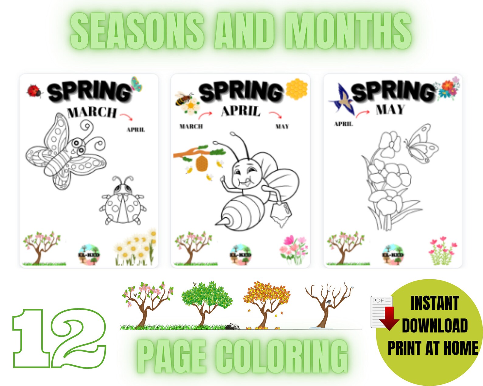 The Four Seasons of Fun: Printable Coloring Pages With Seasonal ...
