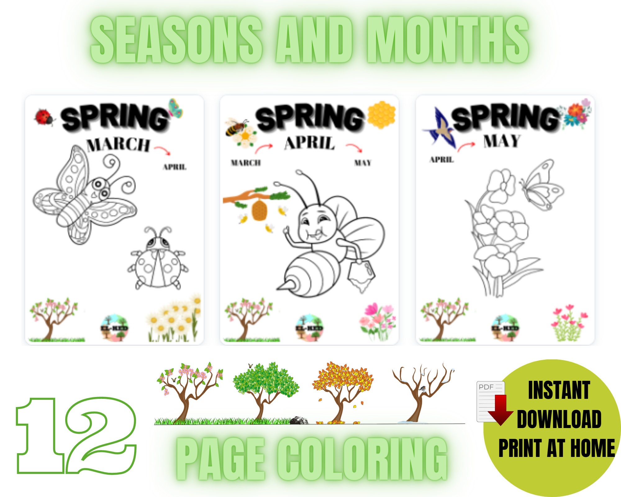 The Four Seasons of Fun: Printable Coloring Pages With Seasonal ...