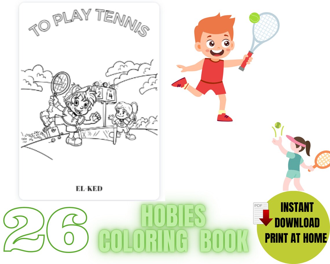26 Hobbies Coloring Pages, Professions Coloring Pages, Habits Coloring ...