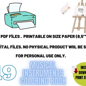 Musical Instrument Coloring Pages - Use at Home or School - Music ...