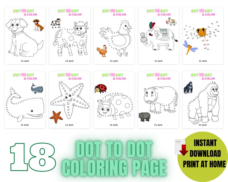 Dot to Dot, Dot to Dot Printable for Kids, Connect the Dots, Preschool ...