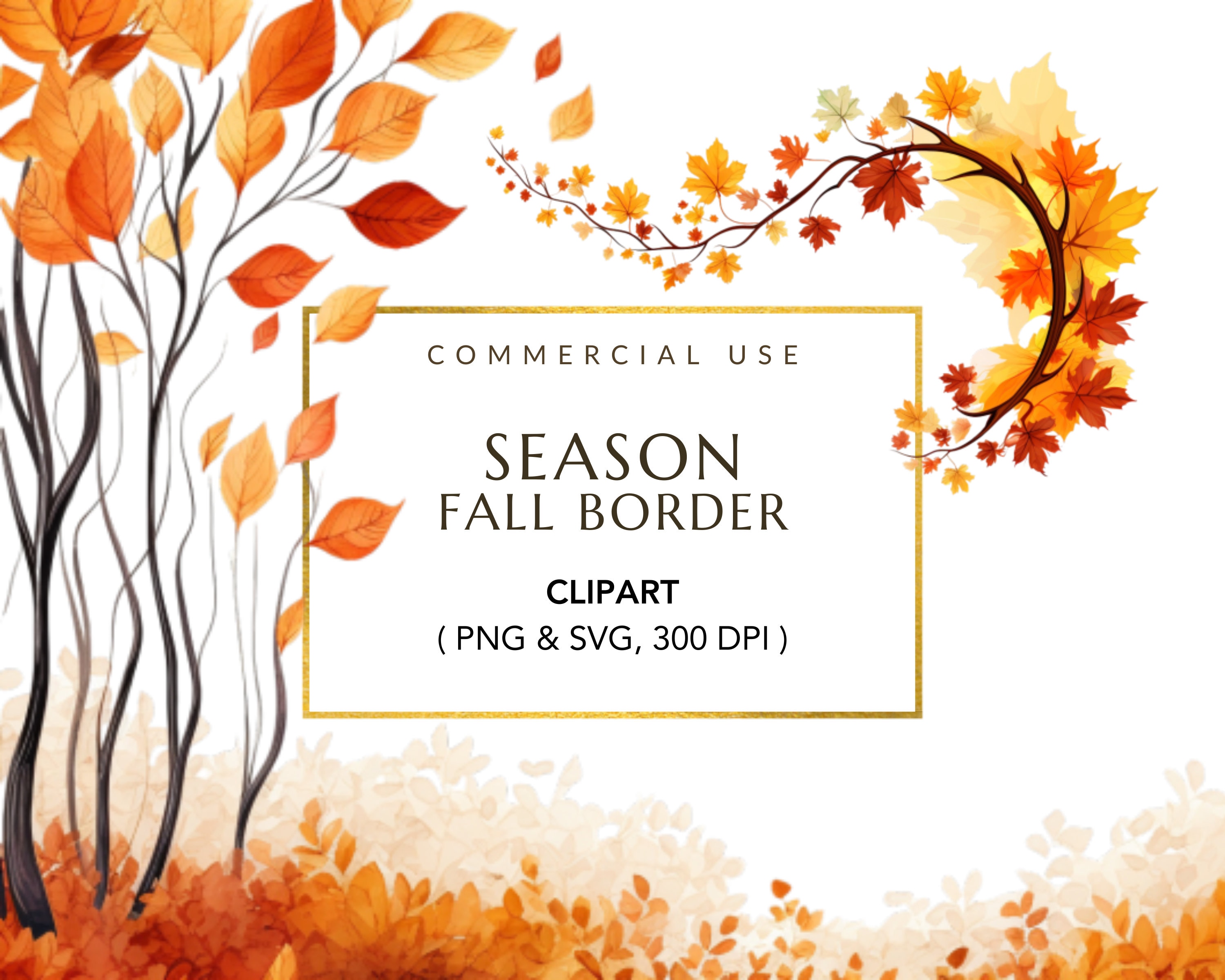 Fall Border PNG, Autumn Border Transparent Background, Autumn Leaves ...