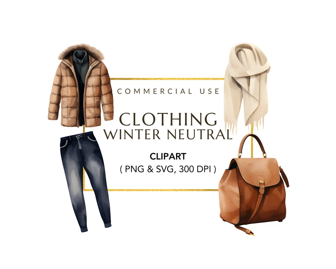 Winter Clothing Clipart, Winter Graphics, Glam Girl Clipart, Digital ...