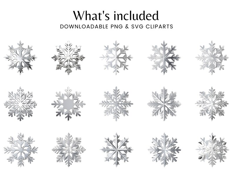 Silver Snowflakes PNG | Snowflakes Graphics | Winter Clipart ...
