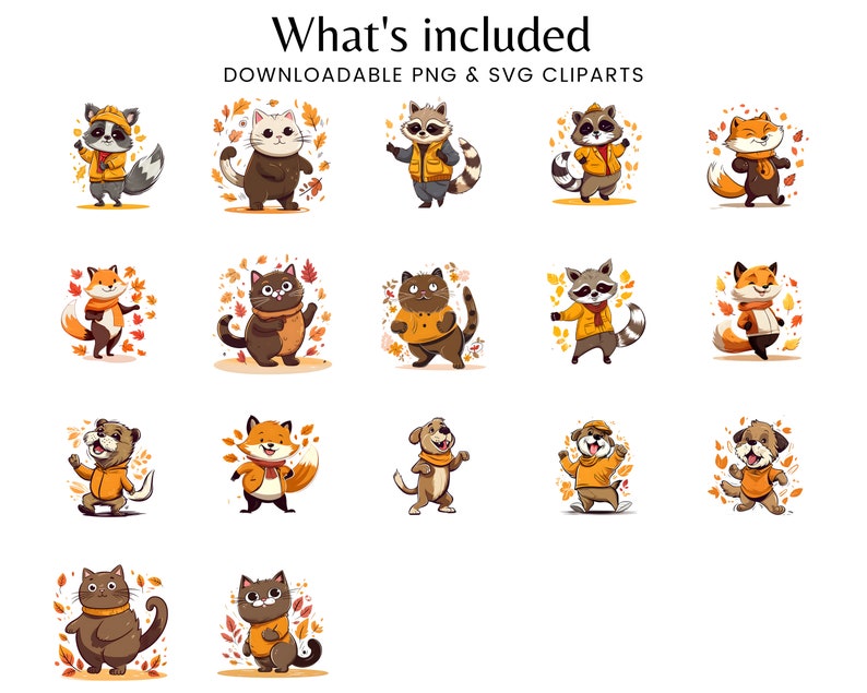 Woodland Animal PNG, Kids Clipart, Digital Download, Fall Clipart, Fall ...