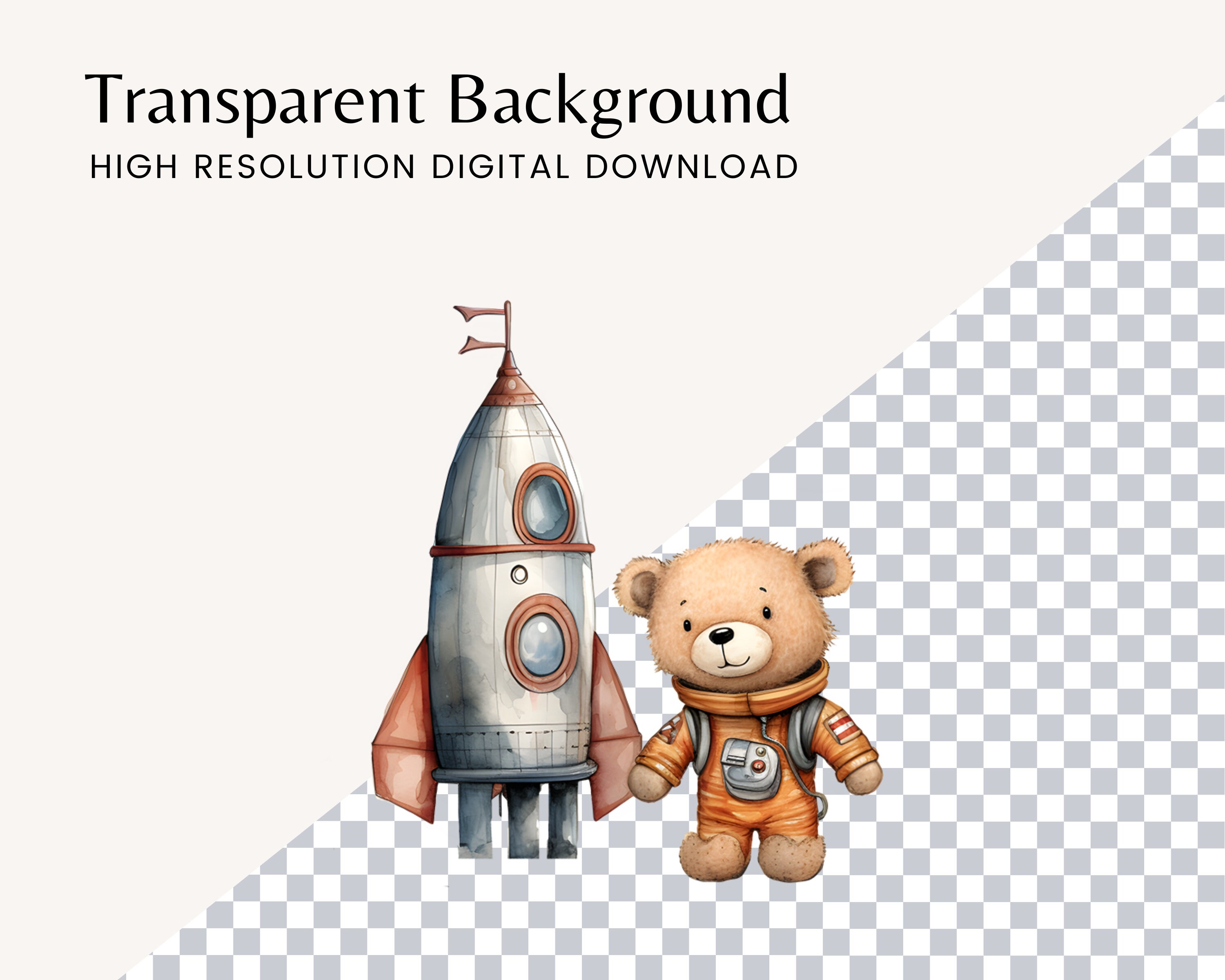 Teddy Bear Astronaut Clipart, Teddy Bear in Space PNG, Animal Astronaut ...