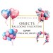 Watercolor Heart Balloon Clipart, Love PNG, Valentine Balloon Clipart ...
