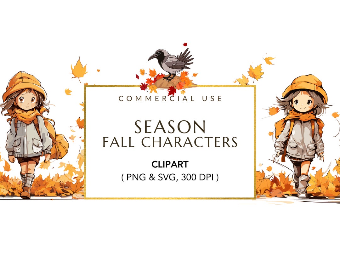 Autumn Girl Clipart, Fall Digital Art, Fall Character PNG, Fall Clipart ...