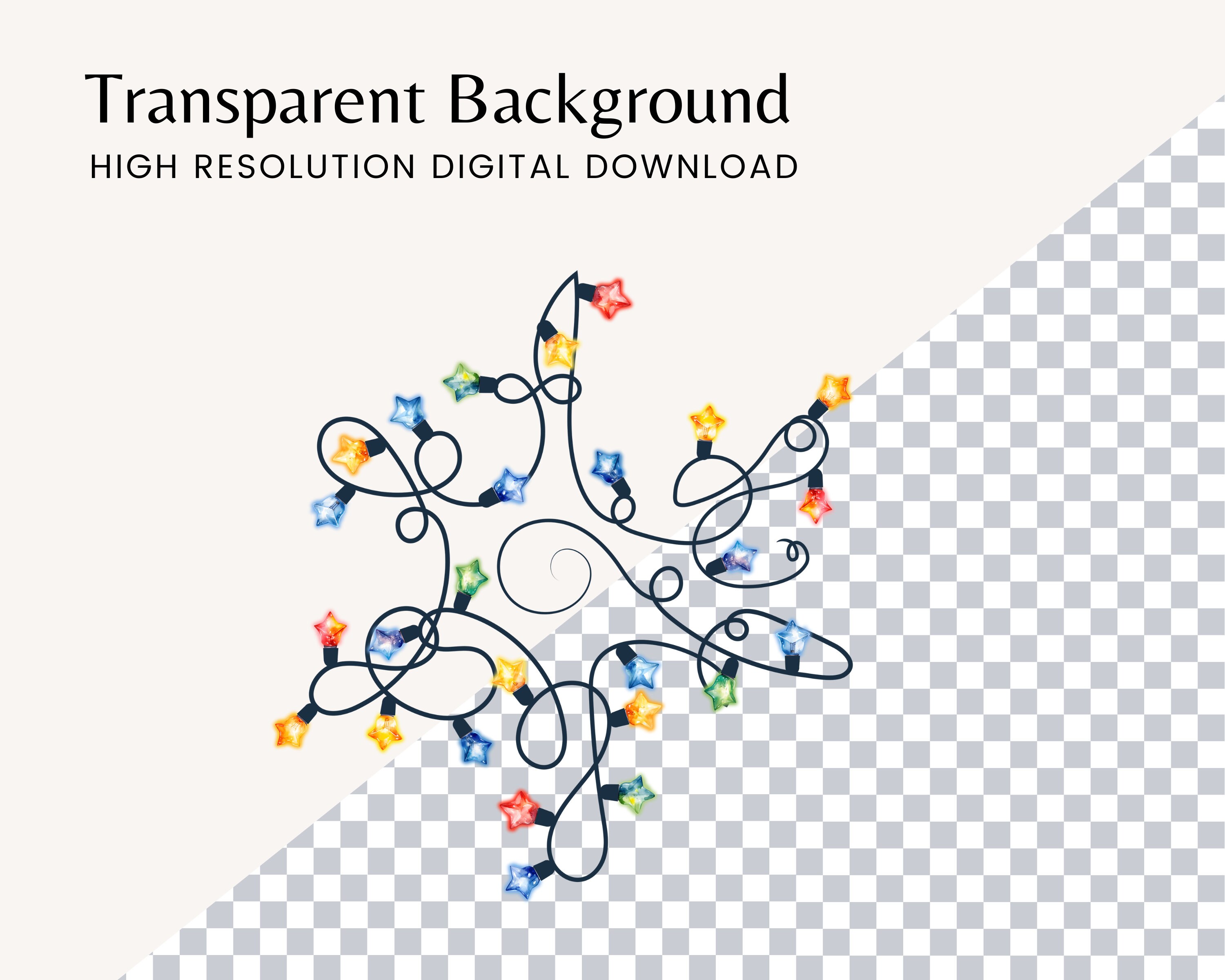 Commercial Use, Christmas Light Clipart, Light String Clipart, Xmas ...