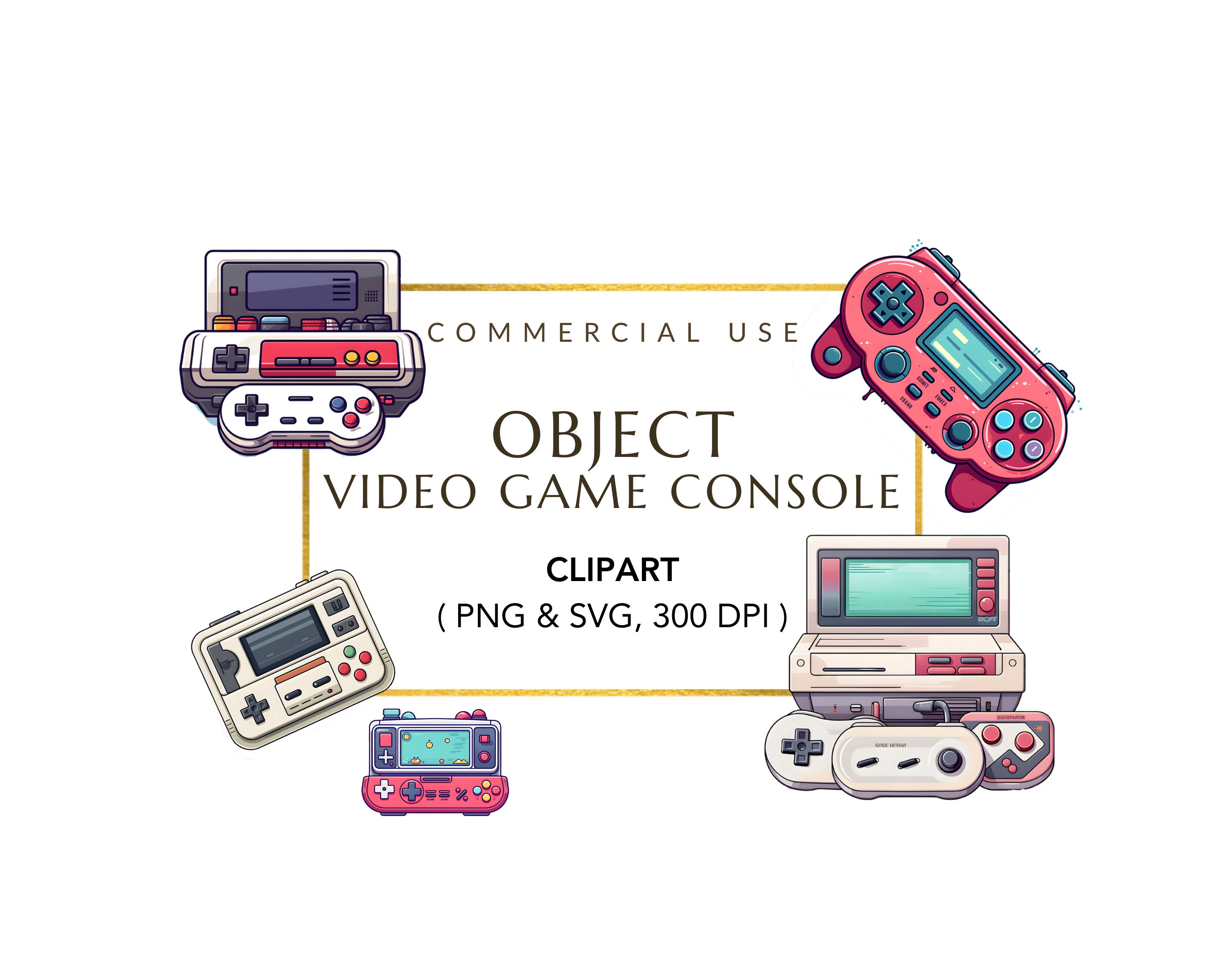 Video Game Console Clipart, Watercolor Game Console PNG, Digital ...