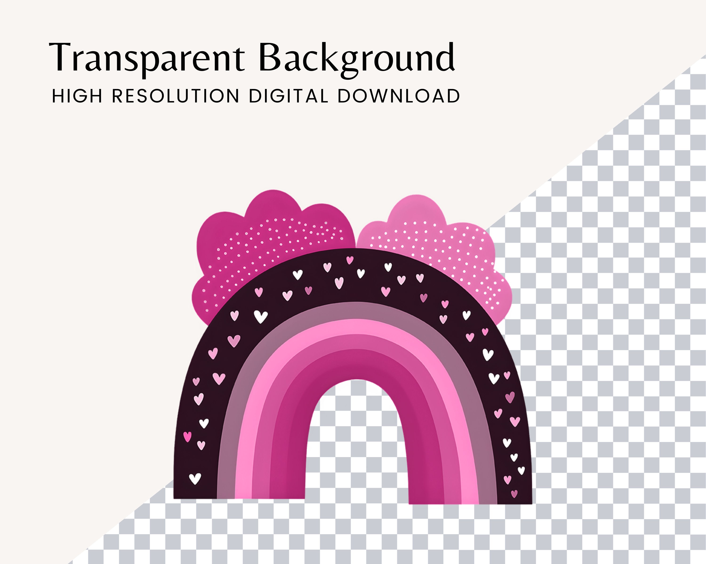 Valentine Clipart, Rainbow PNG, Happy Valentines Day, Printable ...