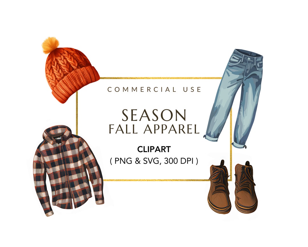 Fall Clothing Clipart | Fall Clipart Digital Download | Fall Fashion ...