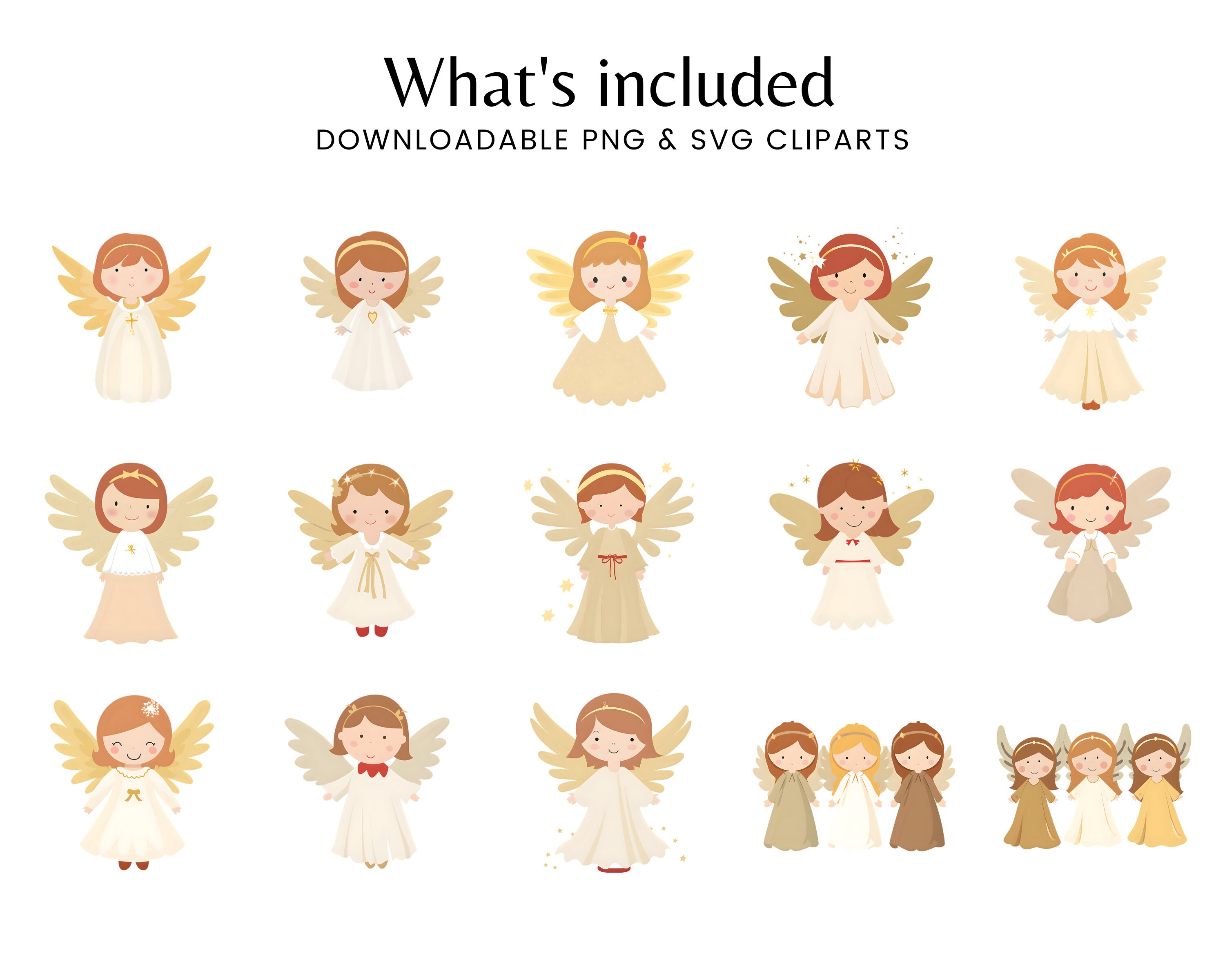 Christmas Angel Clipart Angel Digital Sticker Christmas Angel PNG Angel ...