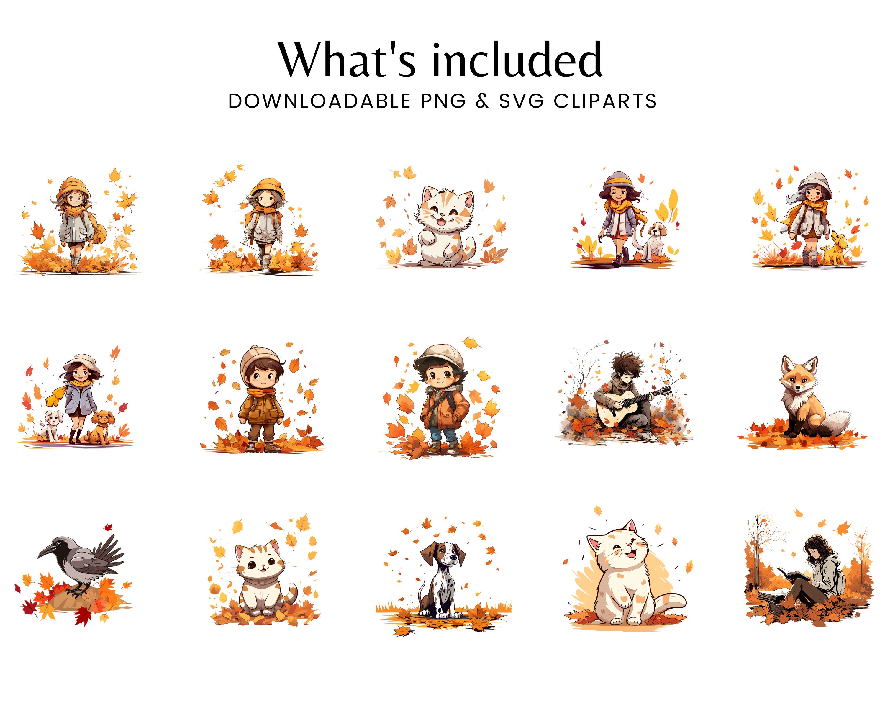 Autumn Girl Clipart, Fall Digital Art, Fall Character PNG, Fall Clipart ...