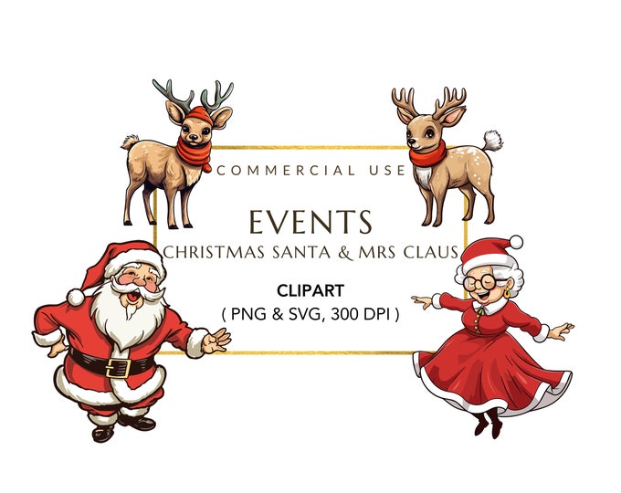 Santa Claus Clipart, Mrs. Claus PNG, Christmas Clipart, Holiday ...