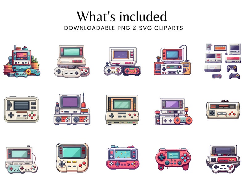 Video Game Console Clipart, Watercolor Game Console PNG, Digital ...