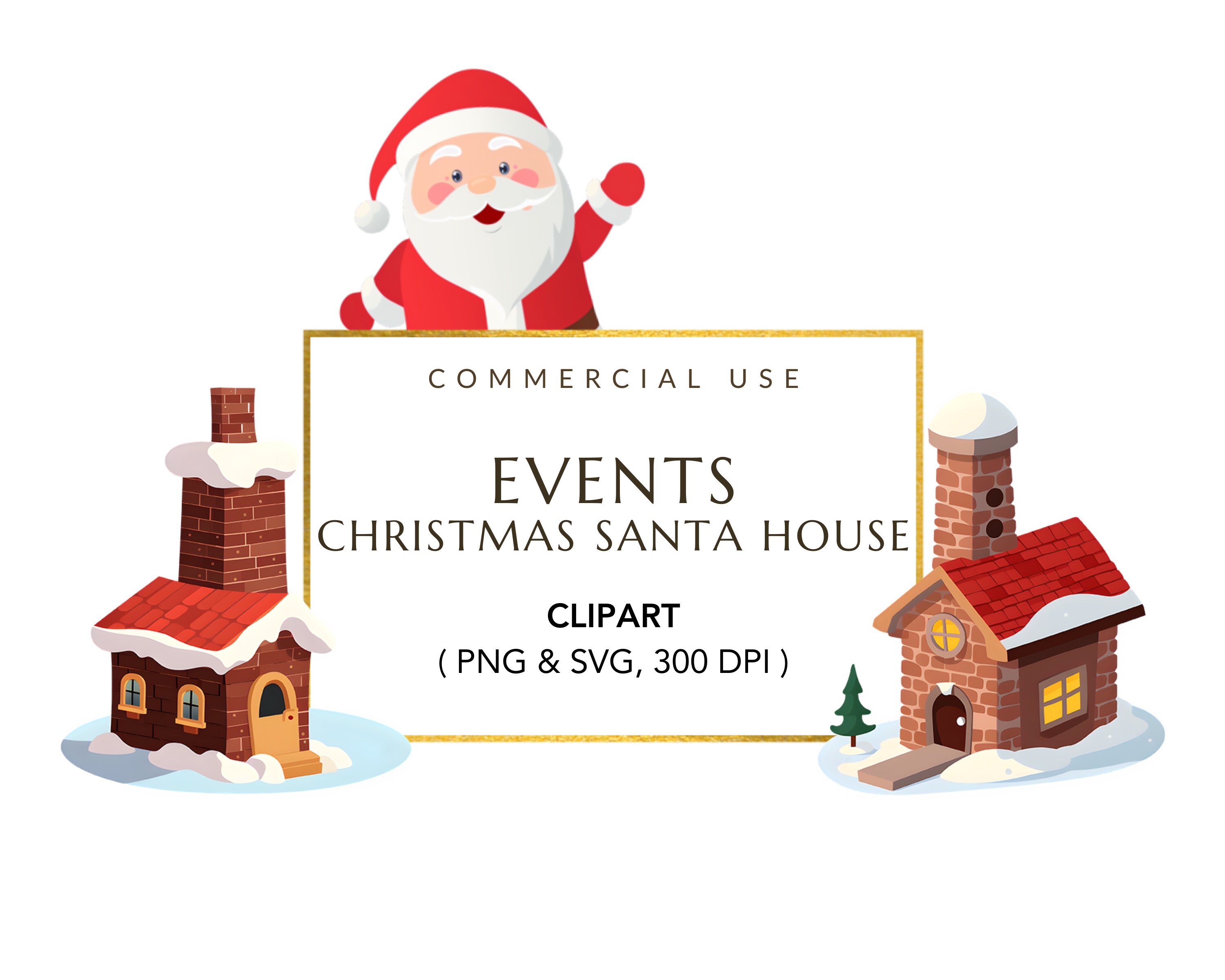 Santa's Town Clipart | Christmas Clipart | Santa Clipart for Commercial ...