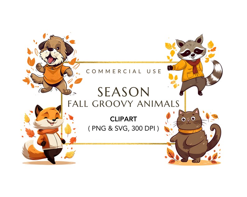 Woodland Animal PNG, Kids Clipart, Digital Download, Fall Clipart, Fall ...