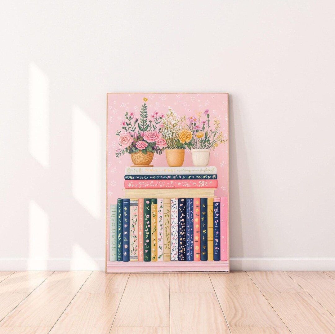 Cute Book Stack Illustration - Etsy
