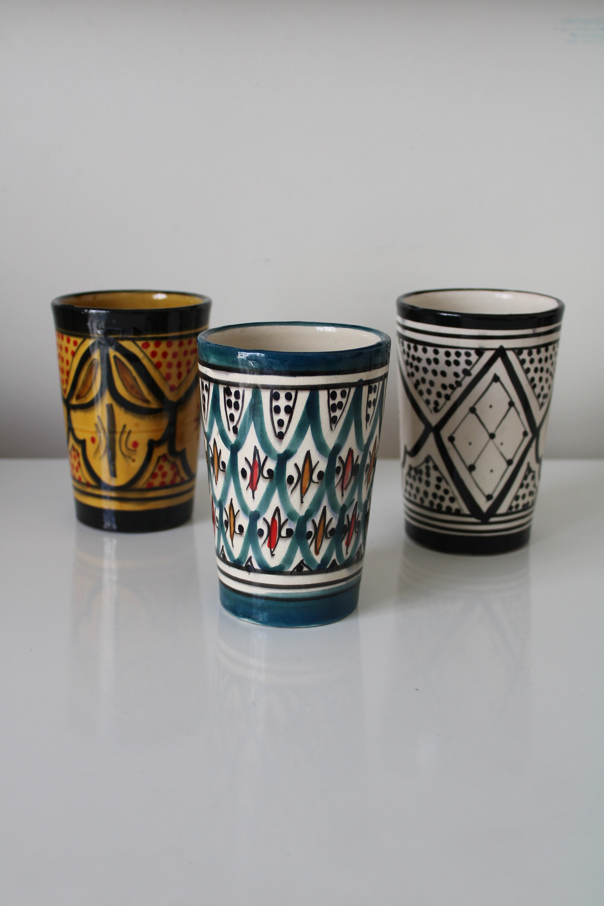 Cups Mugs 3 Moroccan Hand Made - Etsy