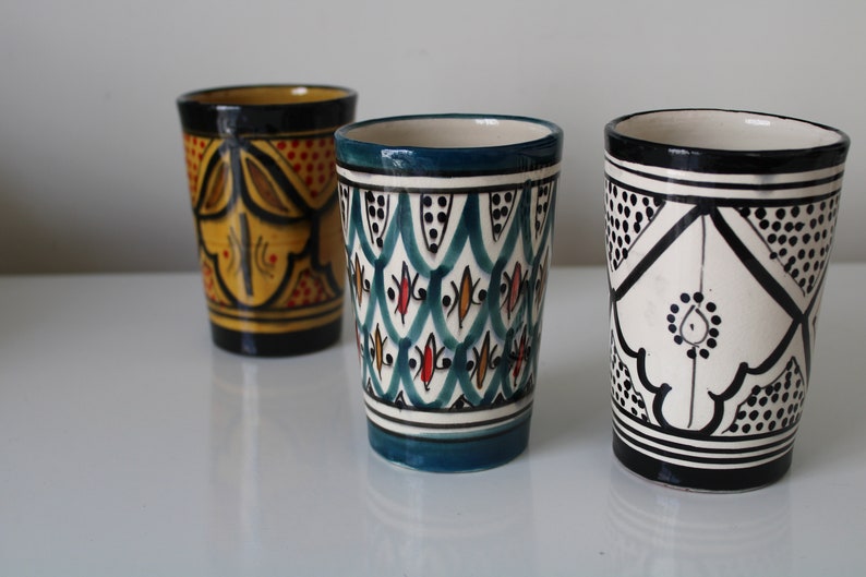 Cups Mugs 3 Moroccan Hand Made - Etsy
