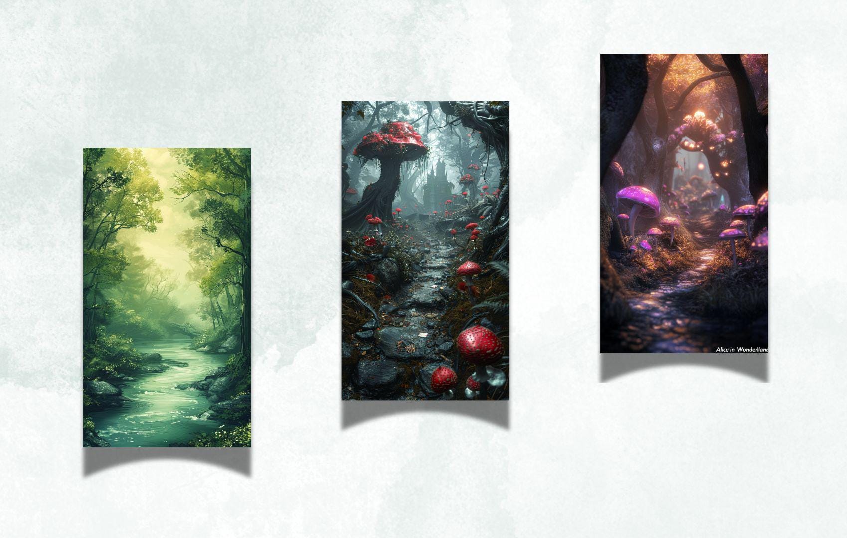 Printable Fantasy Enchanted Forest Digital Paper, Magical Mystery ...