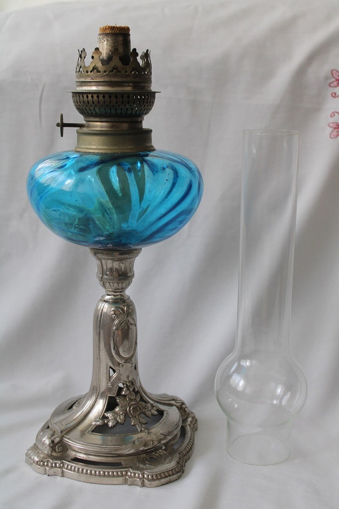 Beautiful Vintage Blue JEWISH Made Alchole Lamp Very Rare Piece. - Etsy