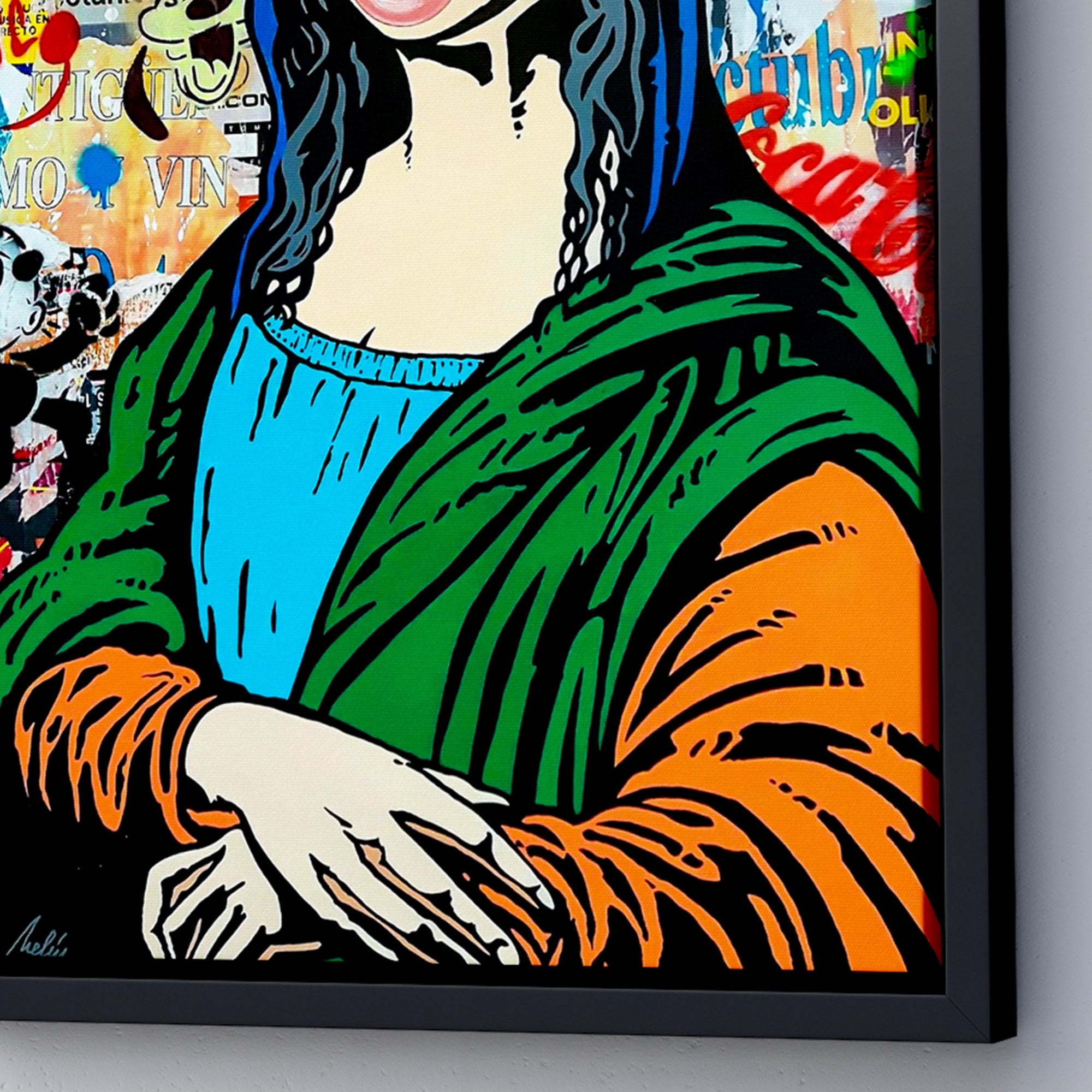 Banksy Style Mona Lisa Bubble Gum Graffiti Pop Art Canvas, Banksy Style ...