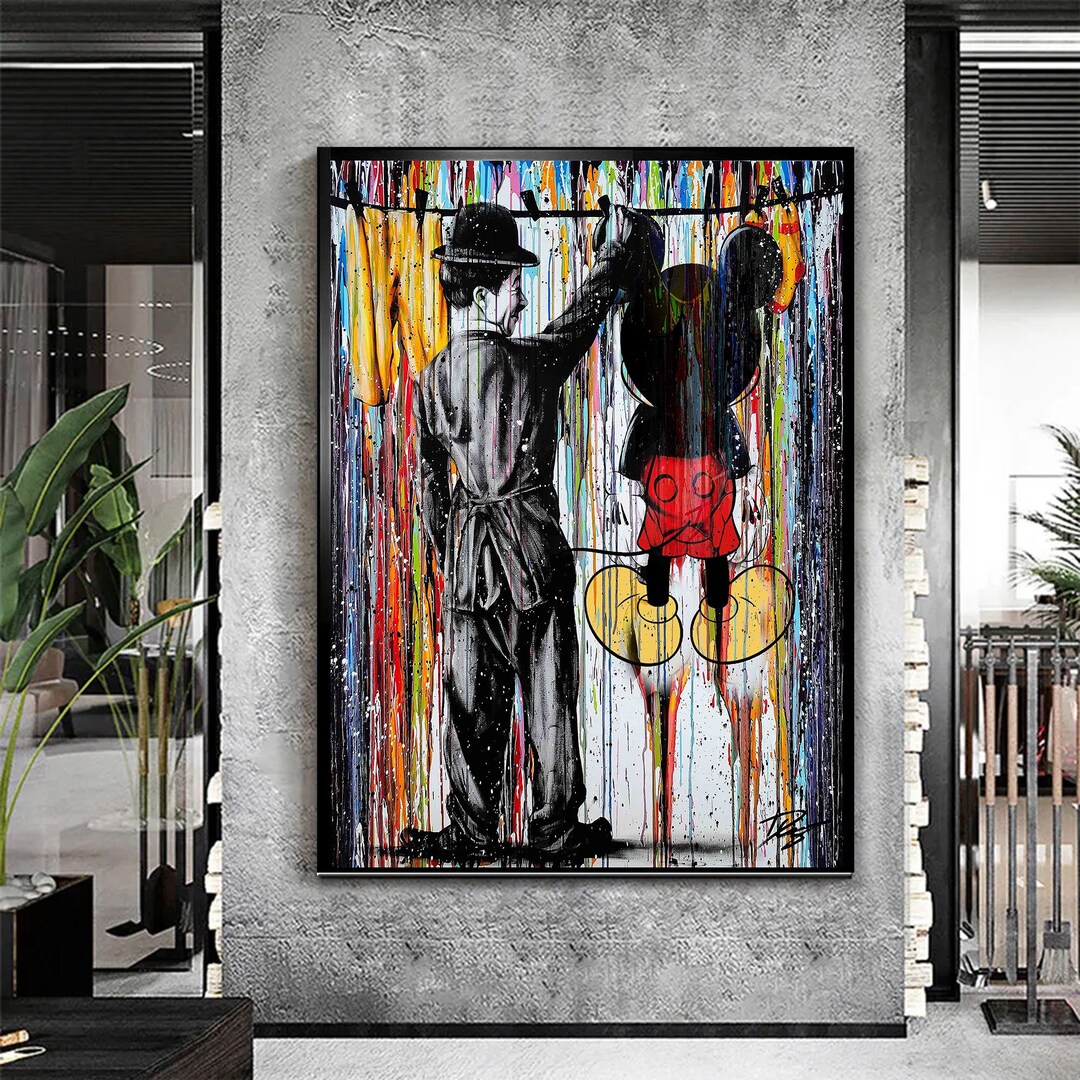 Charlie Chaplin Graffiti Pop Art Poster by Banksy, Banksy Style Pop Art ...