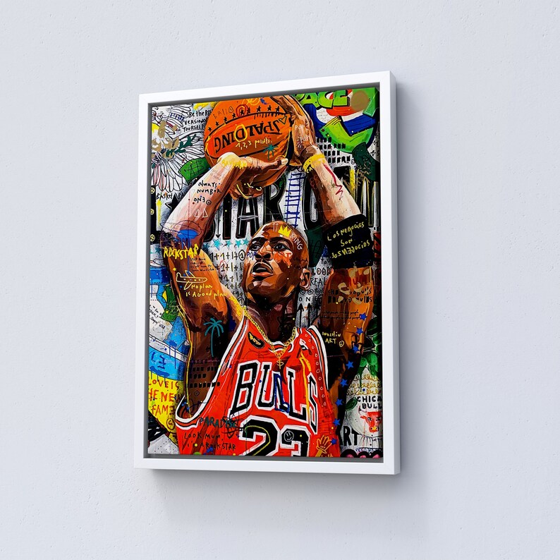 Michael Jordan Graffiti Canvas Banksy Style Printrolled - Etsy