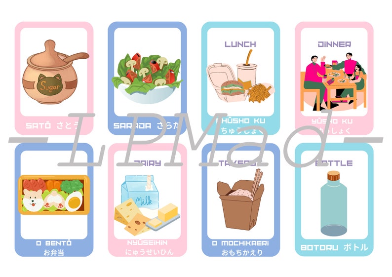 180+ Printable Japanese Food and Drink Flash Cards, Resource for ...