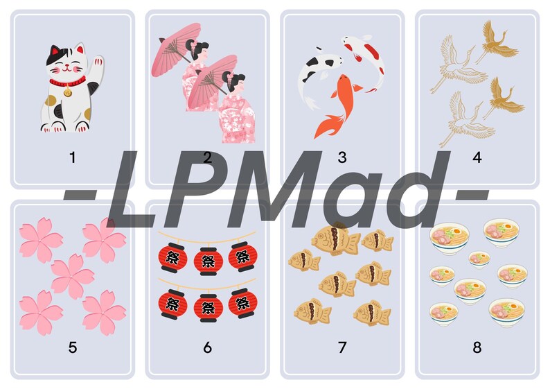 16 Printable Japanese Number Flash Cards, Resource for Learning ...