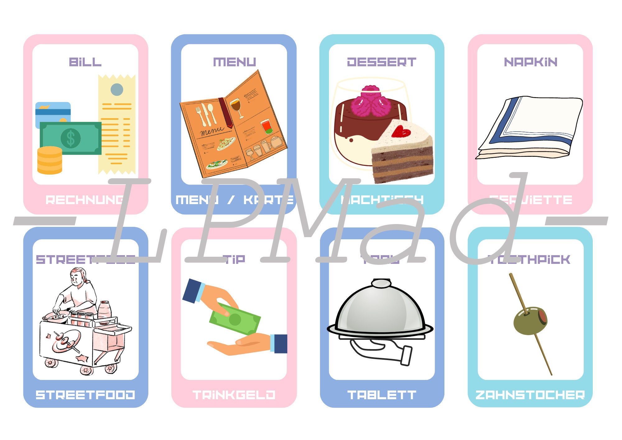 180+ Printable German Food and Drink Flash Cards, Resource for Learning ...