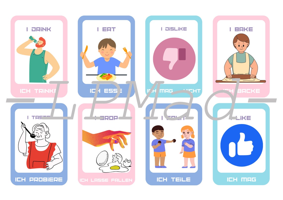 180+ Printable German Food and Drink Flash Cards, Resource for Learning ...