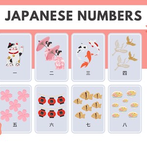 16 Printable Japanese Number Flash Cards, Resource for Learning ...