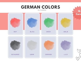 German Color Flashcards for Language Learners: English-german ...