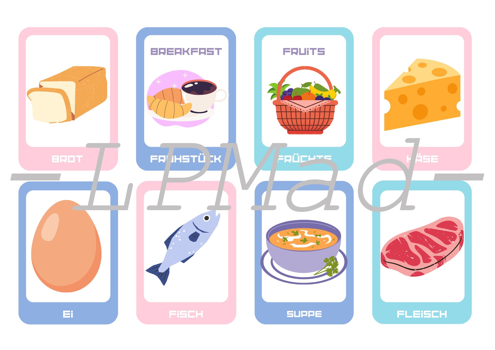 180+ Printable German Food and Drink Flash Cards, Resource for Learning ...