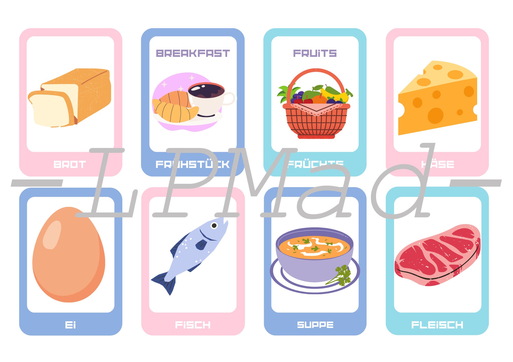 180+ Printable German Food and Drink Flash Cards, Resource for Learning ...