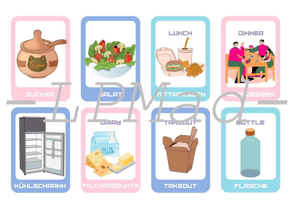180+ Printable German Food and Drink Flash Cards, Resource for Learning ...