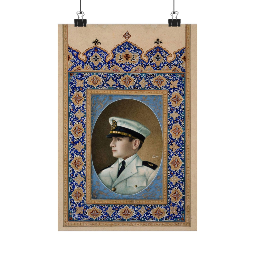 Portrait of Mohammad Reza Shah, Print Portrait of the Last King of ...